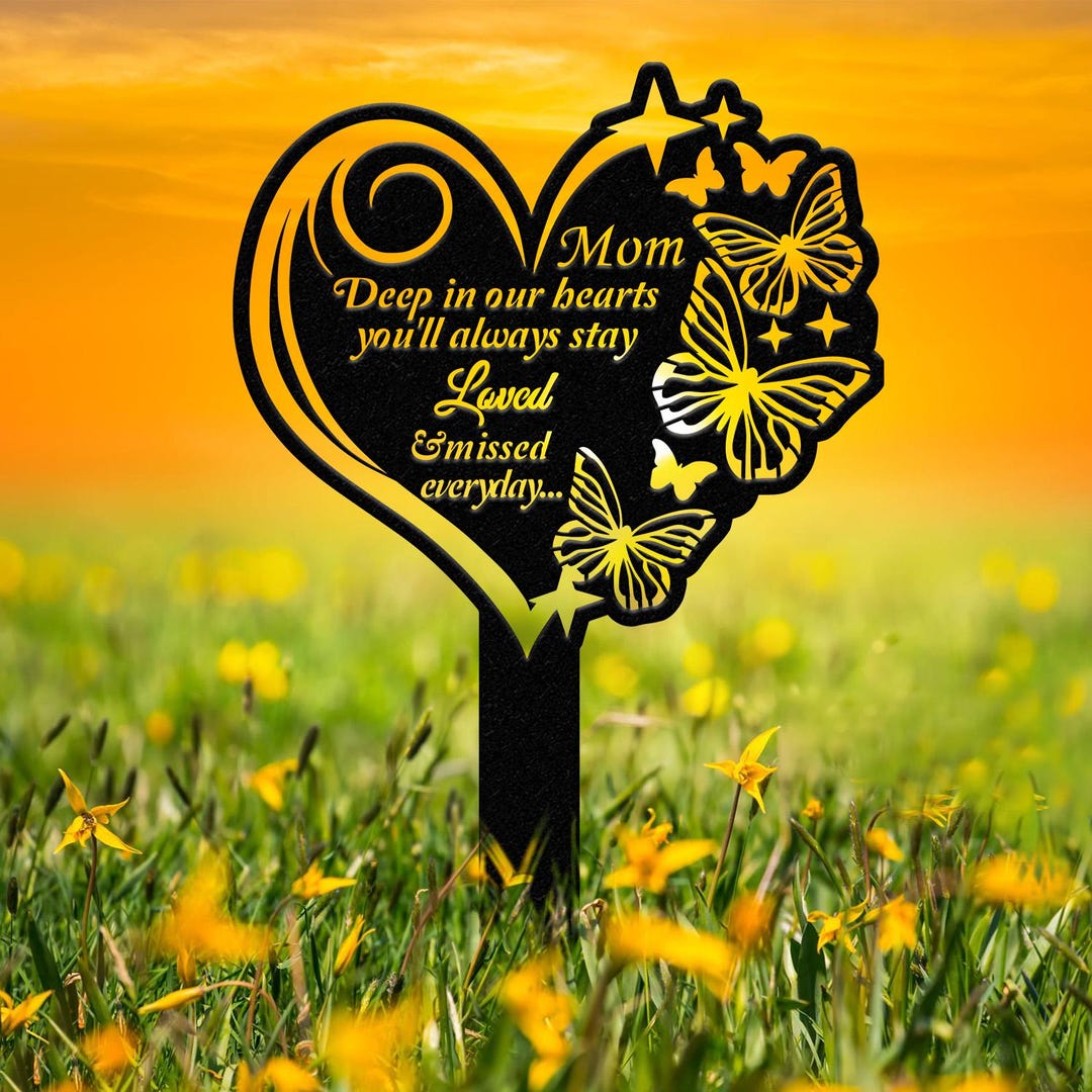 Personalized Butterflies Memorial Plaque Stake, Memorial Gifts for Loss ...