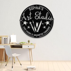 Personalized Art Studio Sign, Custom Painting Metal Wall Art, Artist ...