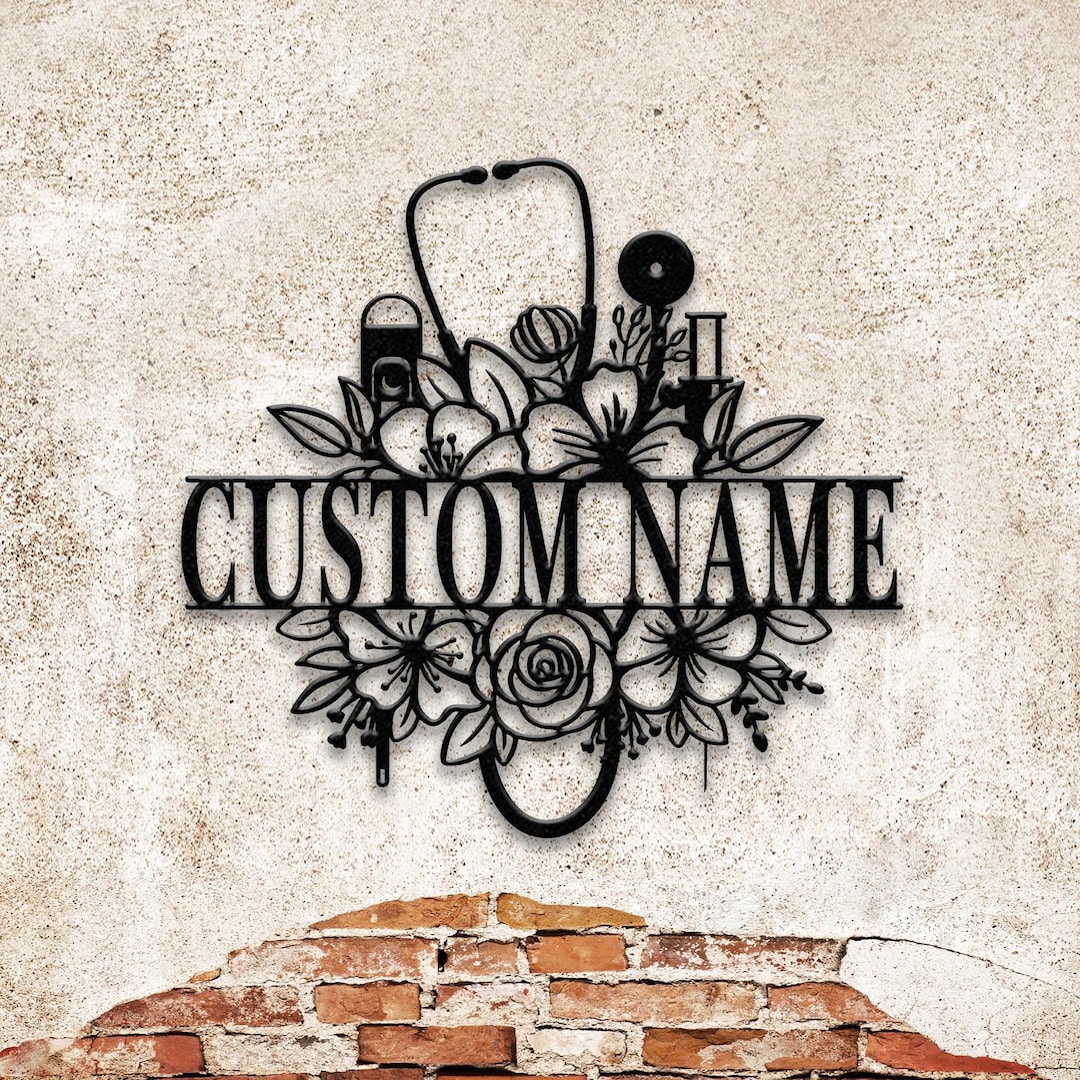 Personalized Floral Nurse Metal Sign, RN LPN CNA Gifts, Mother's Day ...