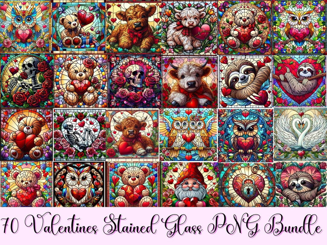 70 Valentine's Day Stained Glass Clipart Stained Glass Clipart Clipart ...