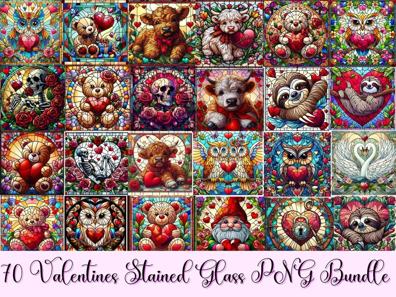 70 Valentine's Day Stained Glass Clipart| Stained Glass Clipart ...