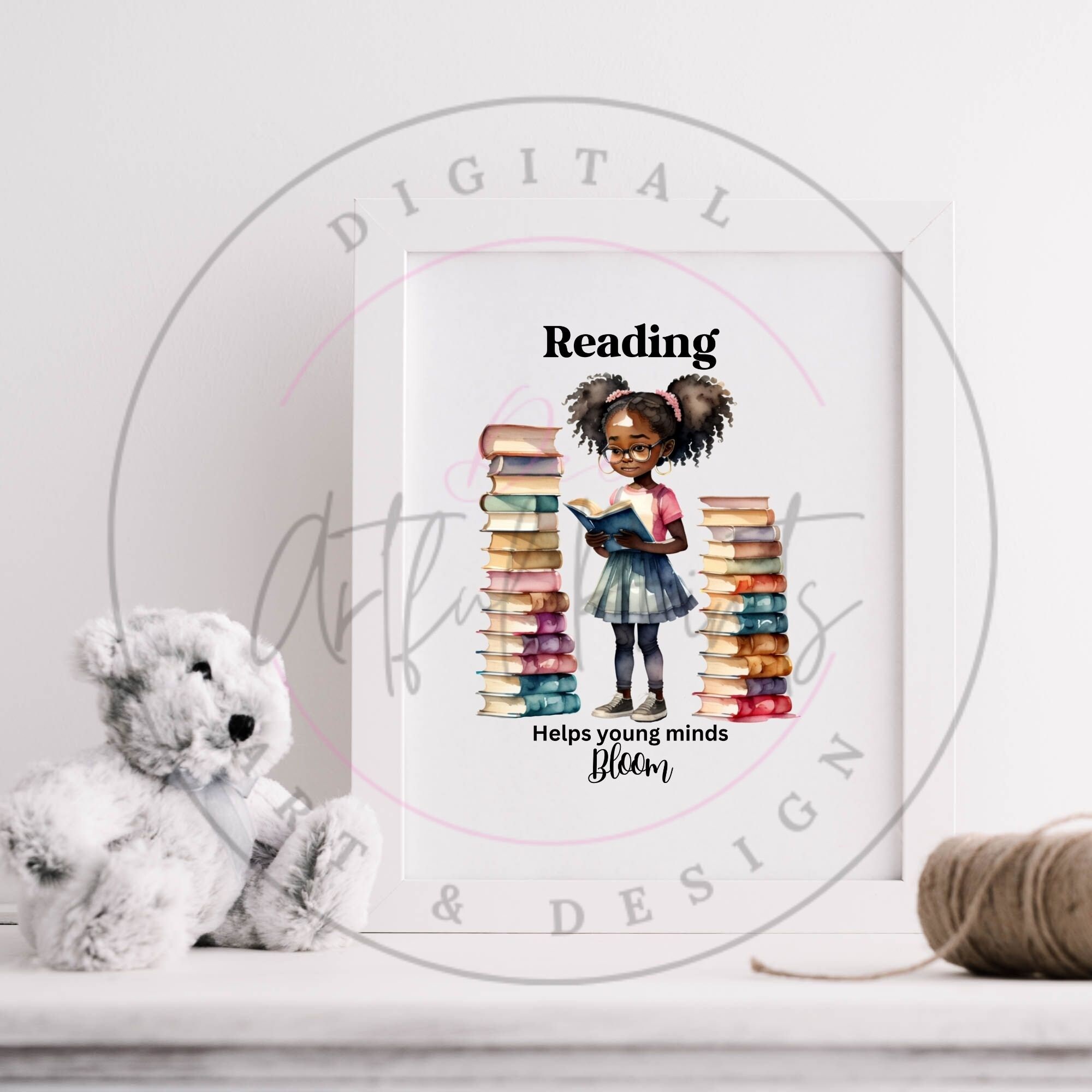 Watercolor Kids Reading Clip Art PNG Bundle 300dpi| Kids Book Clipart ...