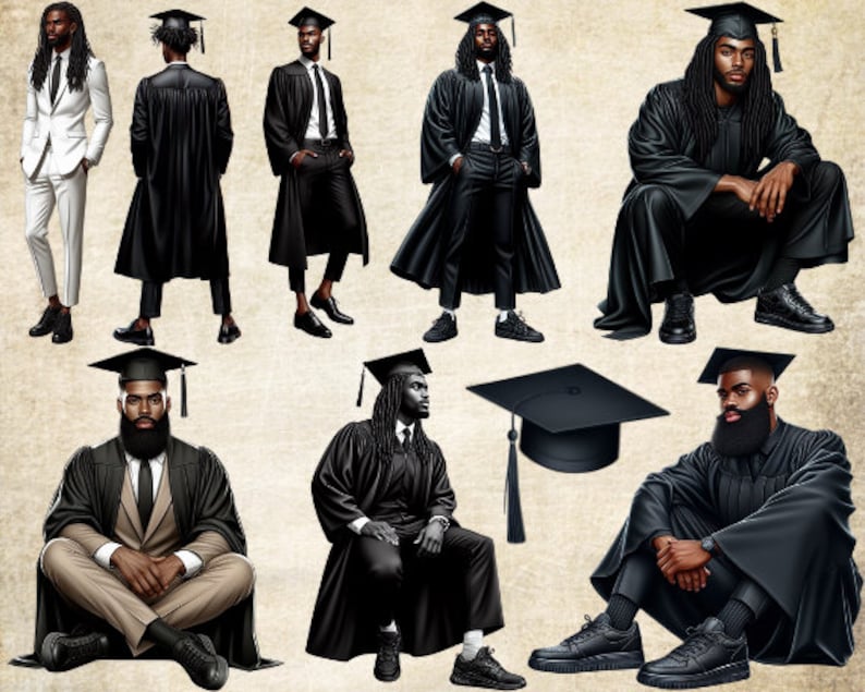 Graduation Clipart, African American Graduating Boys, School Clipart ...
