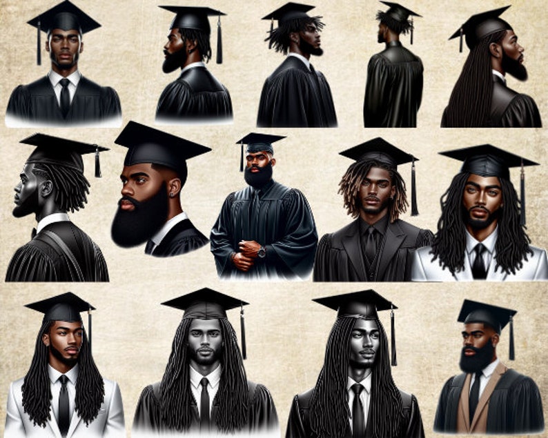 Graduation Clipart, African American Graduating Boys, School Clipart ...