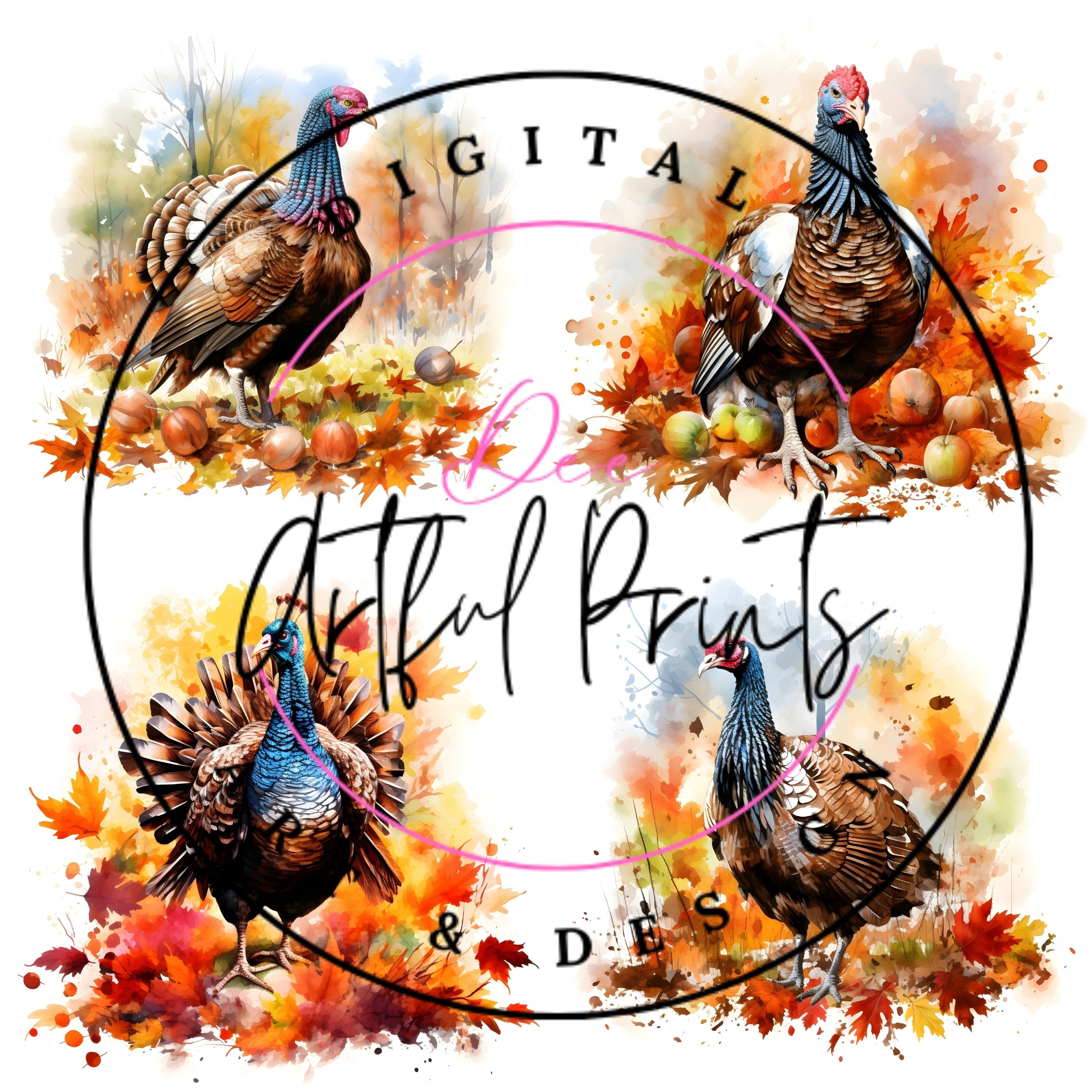 Autumn Turkey Clipart Images| Watercolor Autumn Turkey Images ...
