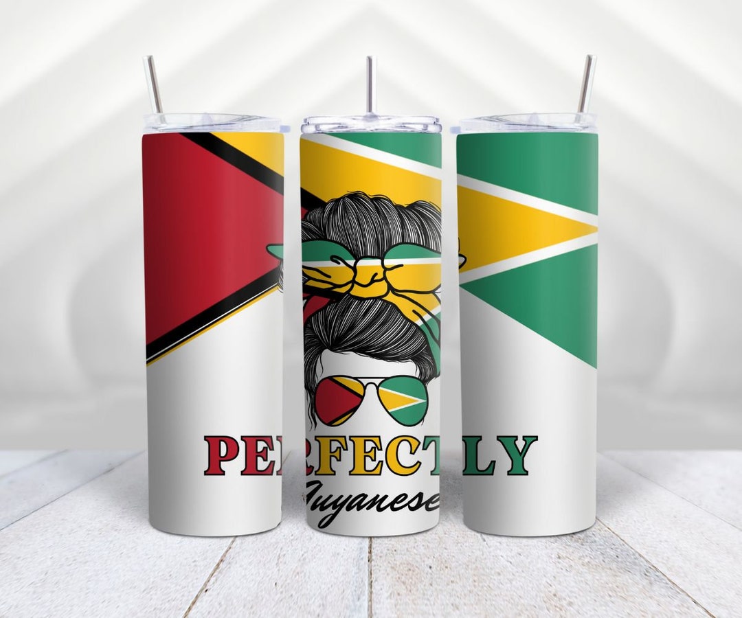 Perfectly Guyanese 20oz Skinny Tumbler Wrap| Guyana Tumbler Wrap ...