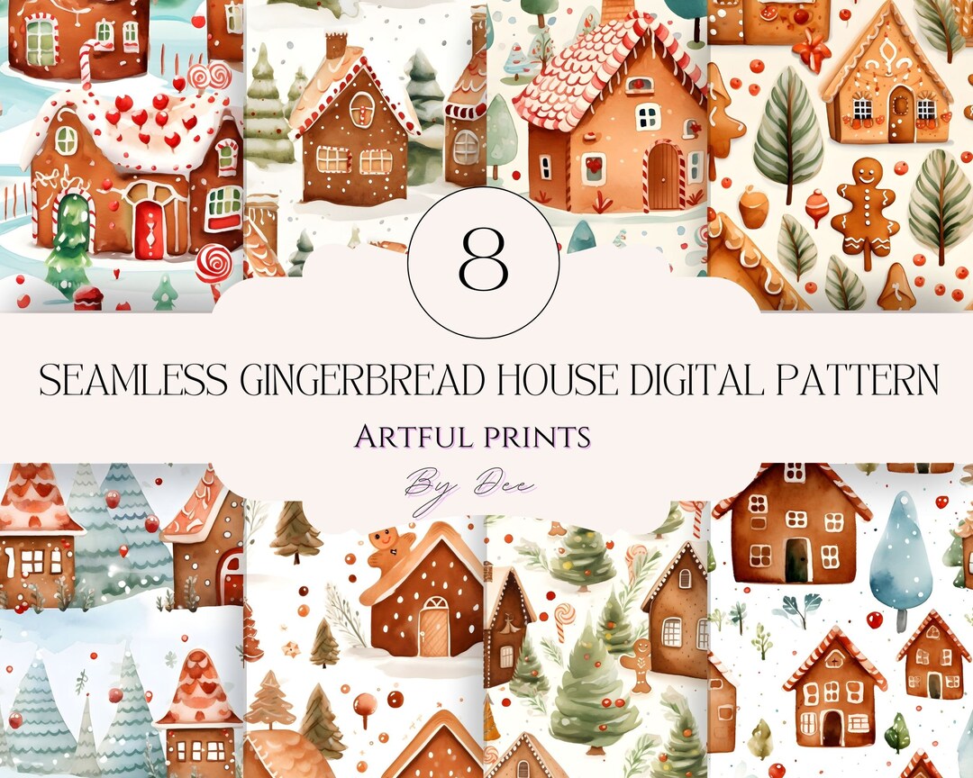 SEAMLESS Gingerbread House Digital Papers| Christmas Cookie Papers ...