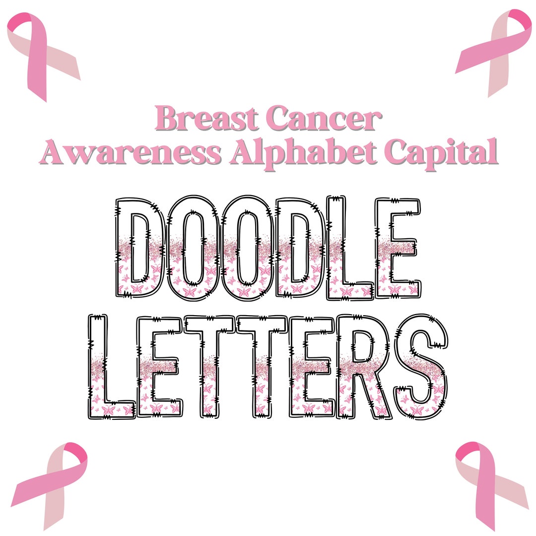 Butterfly Breast Cancer Awareness Alphabet Letters PNG Files | Alpha ...