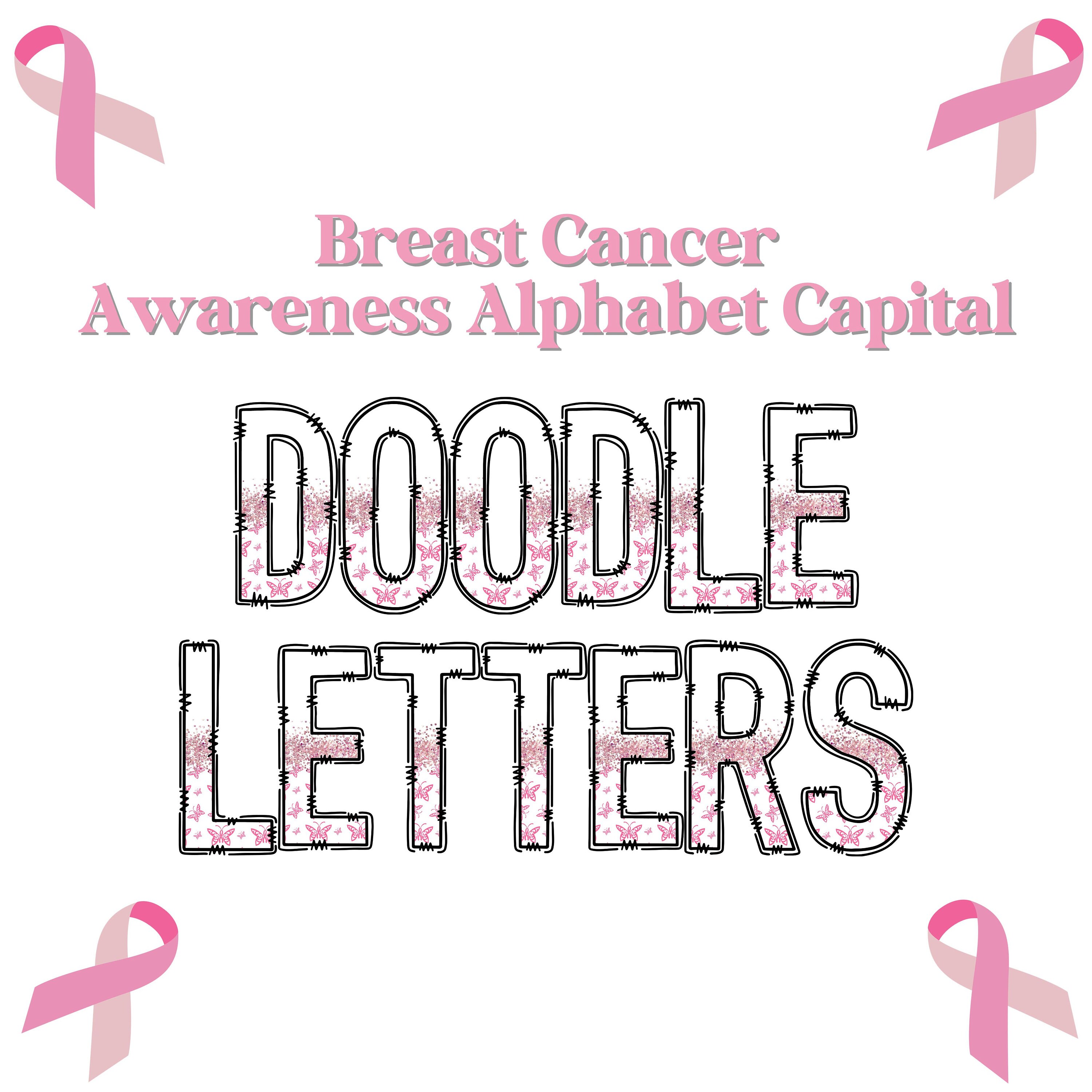Butterfly Breast Cancer Awareness Alphabet Letters PNG Files - Etsy