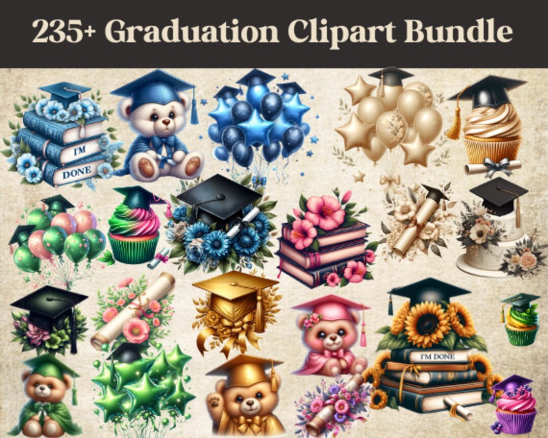 Graduation Clipart Bundle, Last Day of School Png, Graduate Png, 2024 ...