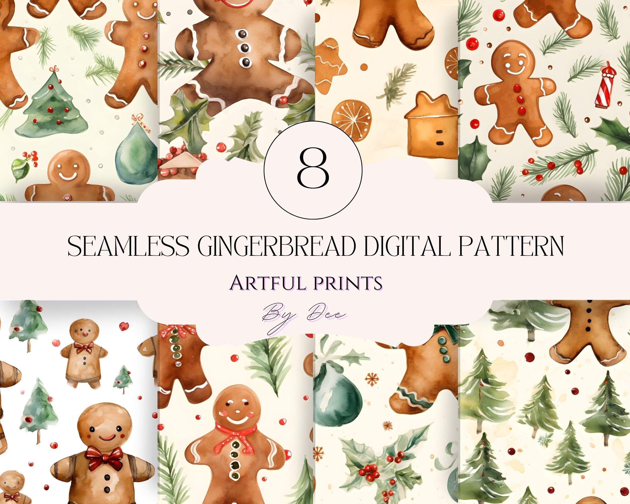 SEAMLESS Gingerbread Man Digital Papers| Christmas Cookie Papers ...