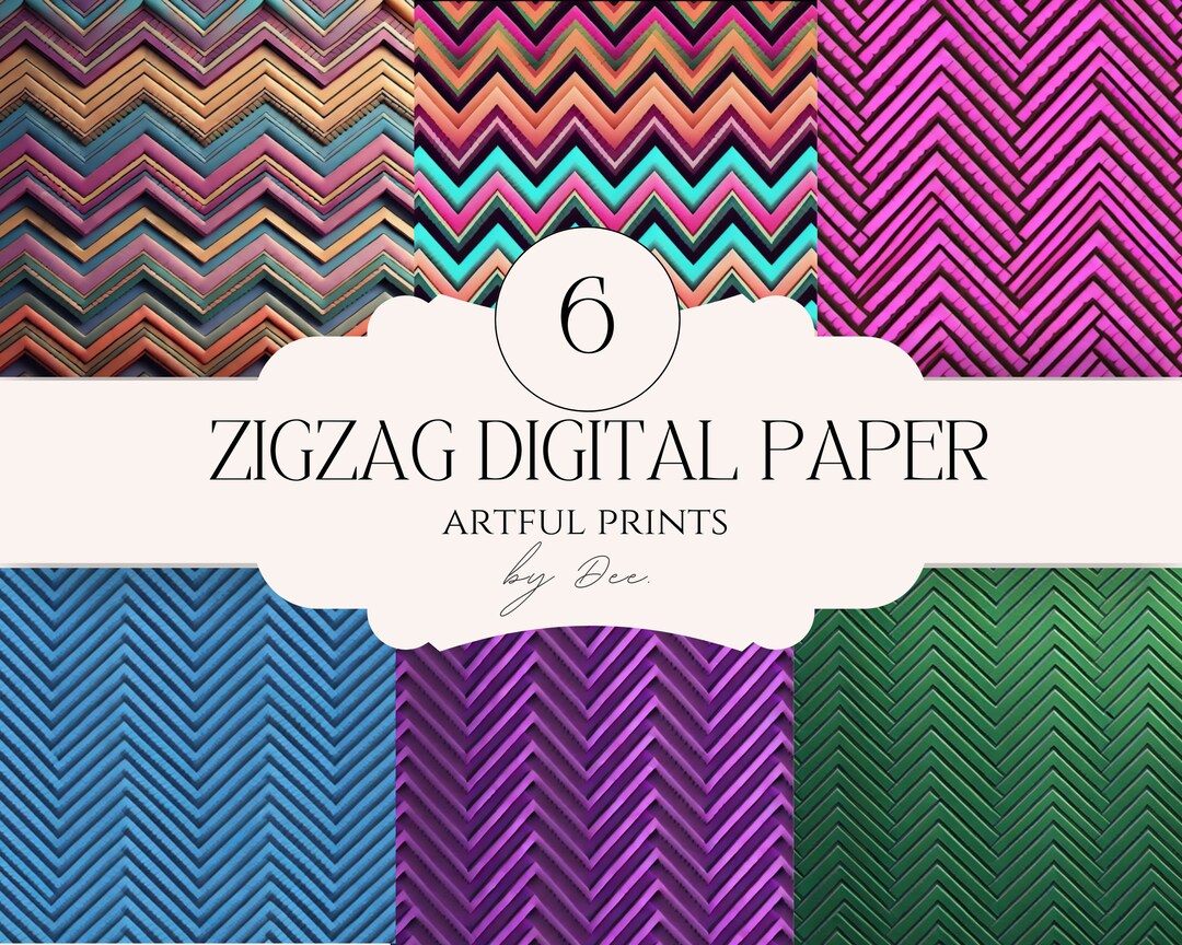 Zigzag Digital Paper Pack Zigzag Pattern Digital Downloads - Etsy
