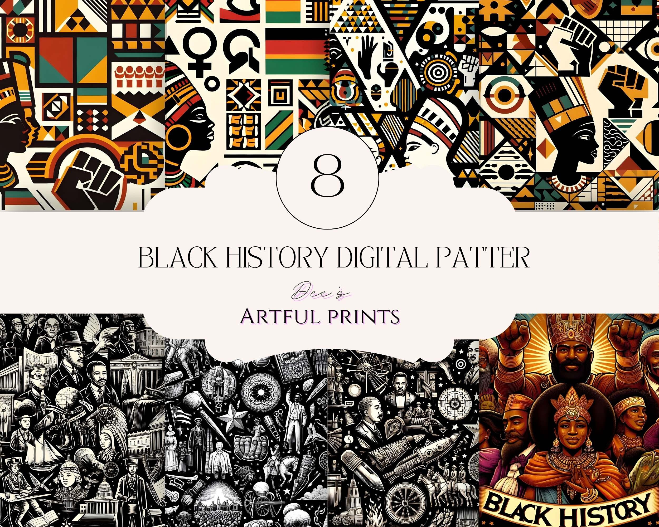 8 Black History Digital Paper| African Digital Scrapbook Paper ...