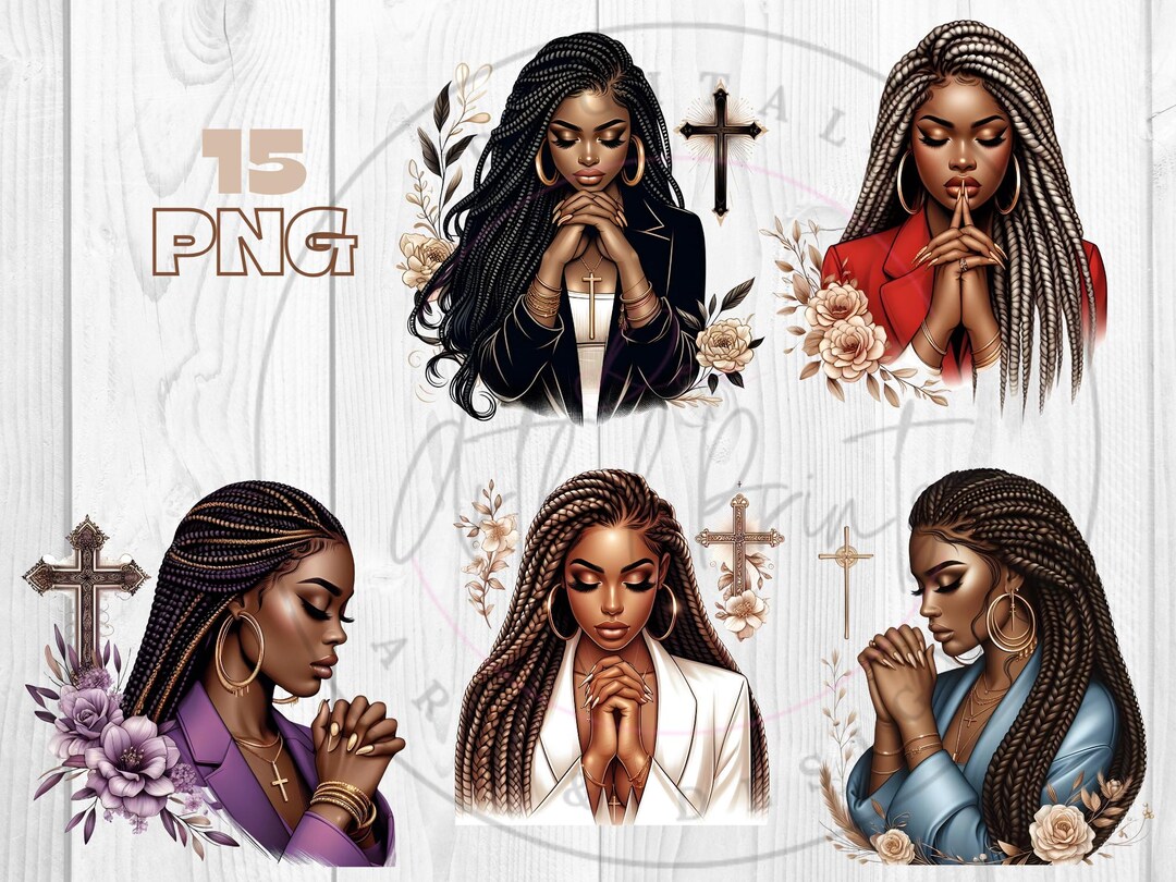 Black Girl Praying Png, Black Woman Faith Clipart, Jesus and Faith ...