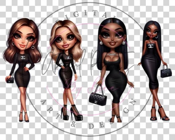 Designer Chic Clipart Bundle, That Girl, Fashion Girl PNG Bundle ...