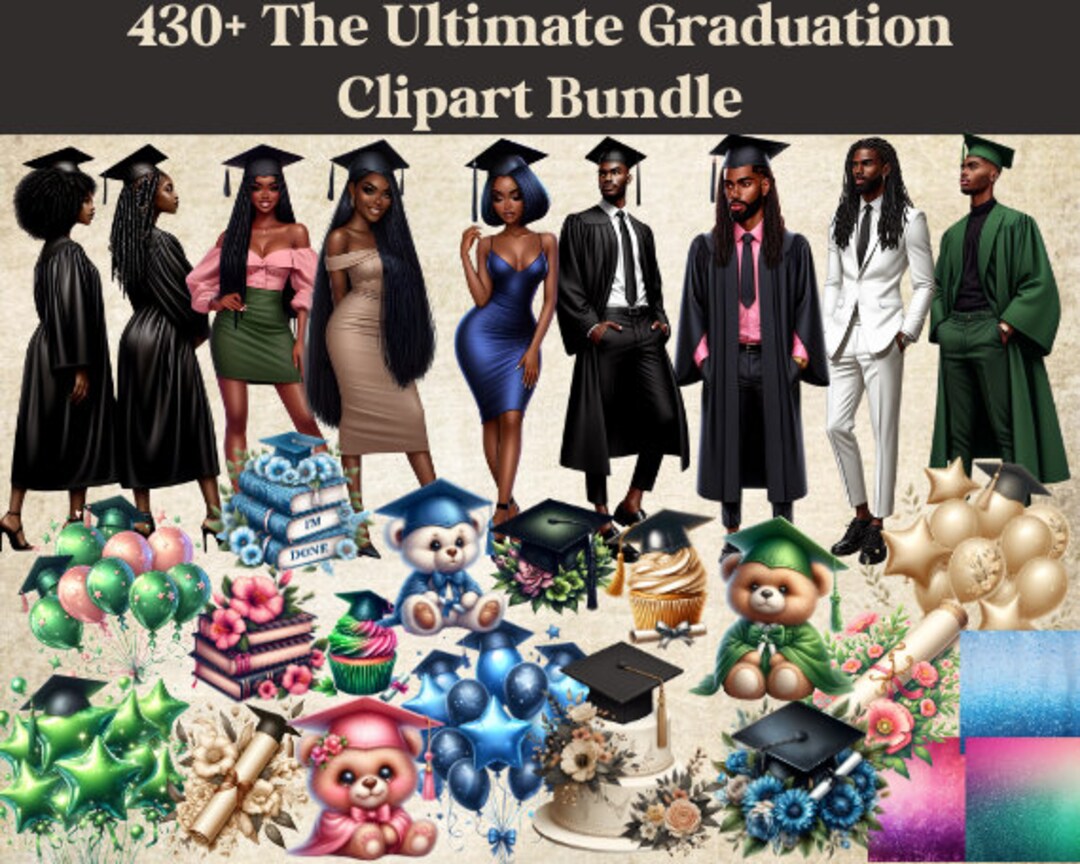The Ultimate Graduation Clipart Bundle, Graduation Ceremony Graphics ...