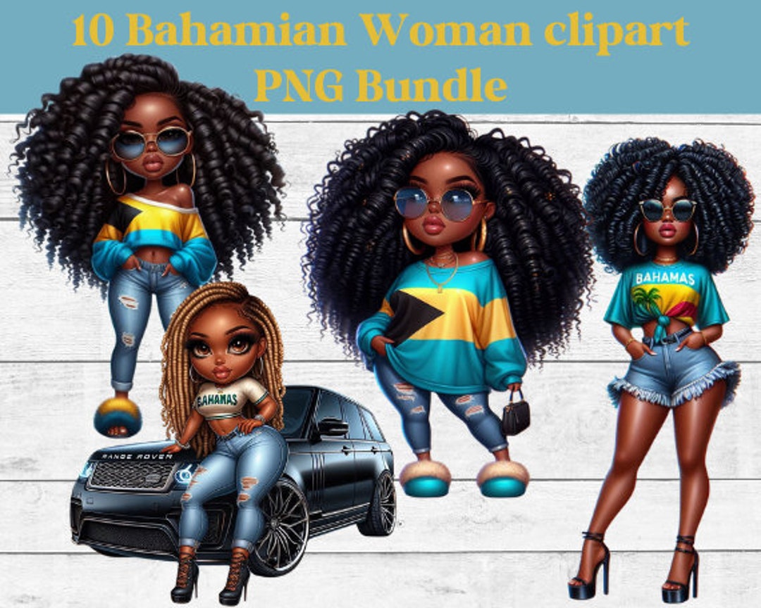 Bahamas Girl Clipart Bundle, Bahamas Woman, Fashion Girl Clip Art ...
