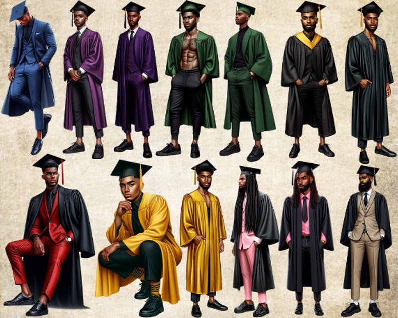 Graduation Clipart, African American Graduating Boys, School Clipart ...