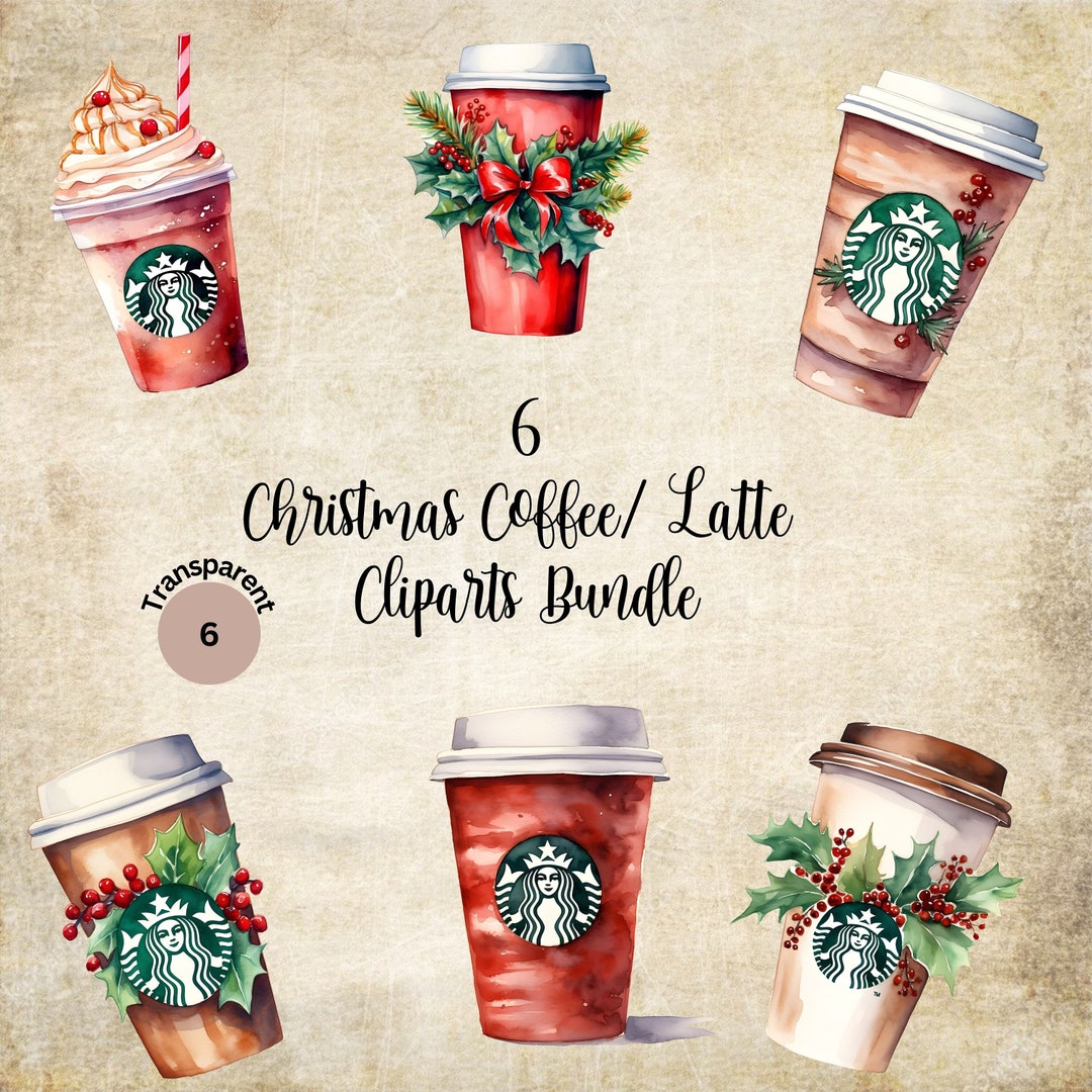 Winter Coffee Watercolor Clipart Bundle, Christmas Png Bundle, Coffee ...