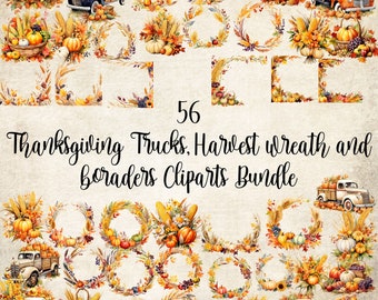 Watercolor Thanksgiving Clipart Watercolor Autumn Clipart - Etsy