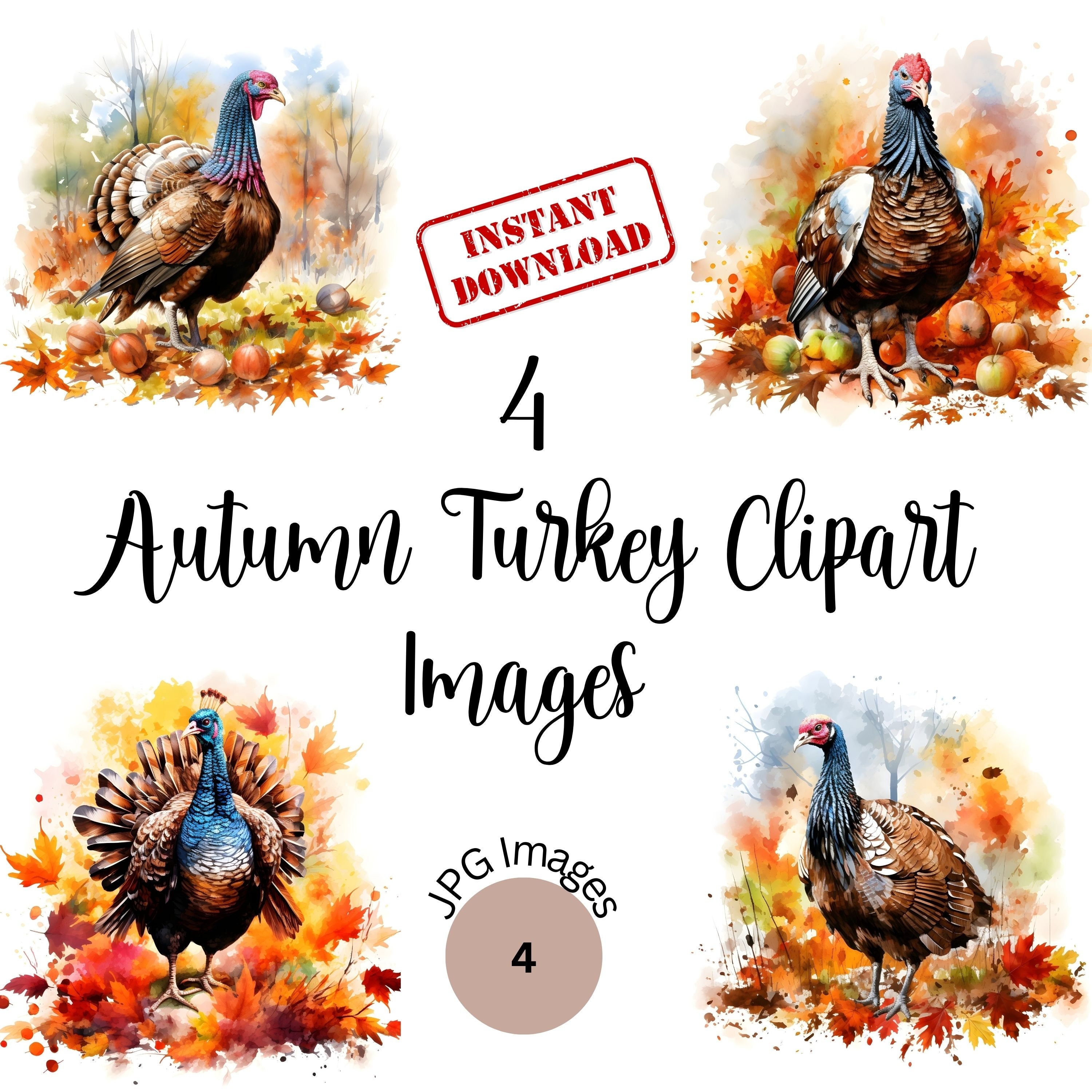 Autumn Turkey Clipart Images Watercolor Autumn Turkey Images Watercolor ...
