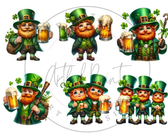 St. Patricks Leprechaun Clipart| Leprechauns Png| Beer Png| Shamrock ...