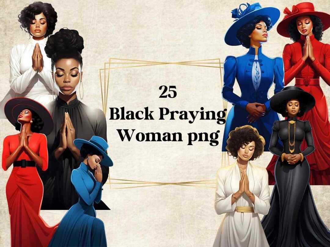 25 Praying Black Woman, Christian Woman Png, Praying Png, Watercolor ...