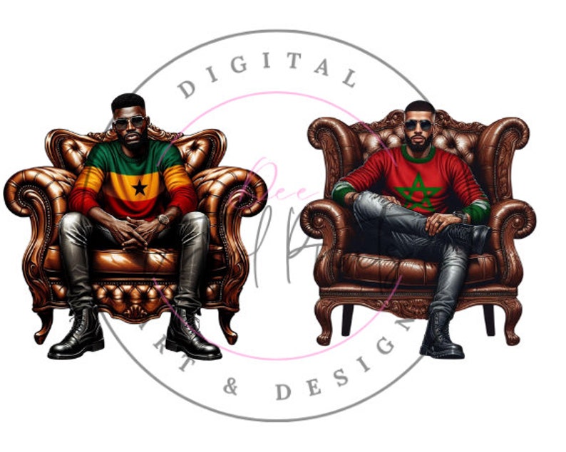 African Men on Throne Clipart Bundle, African Man, Fashion Men Clip Art ...