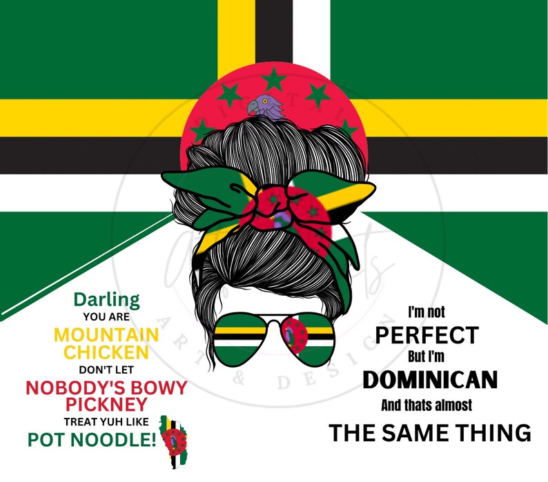 Funny Dominican 20oz Skinny Tumbler Wrap Dominica Tumbler Wrap Dominica ...