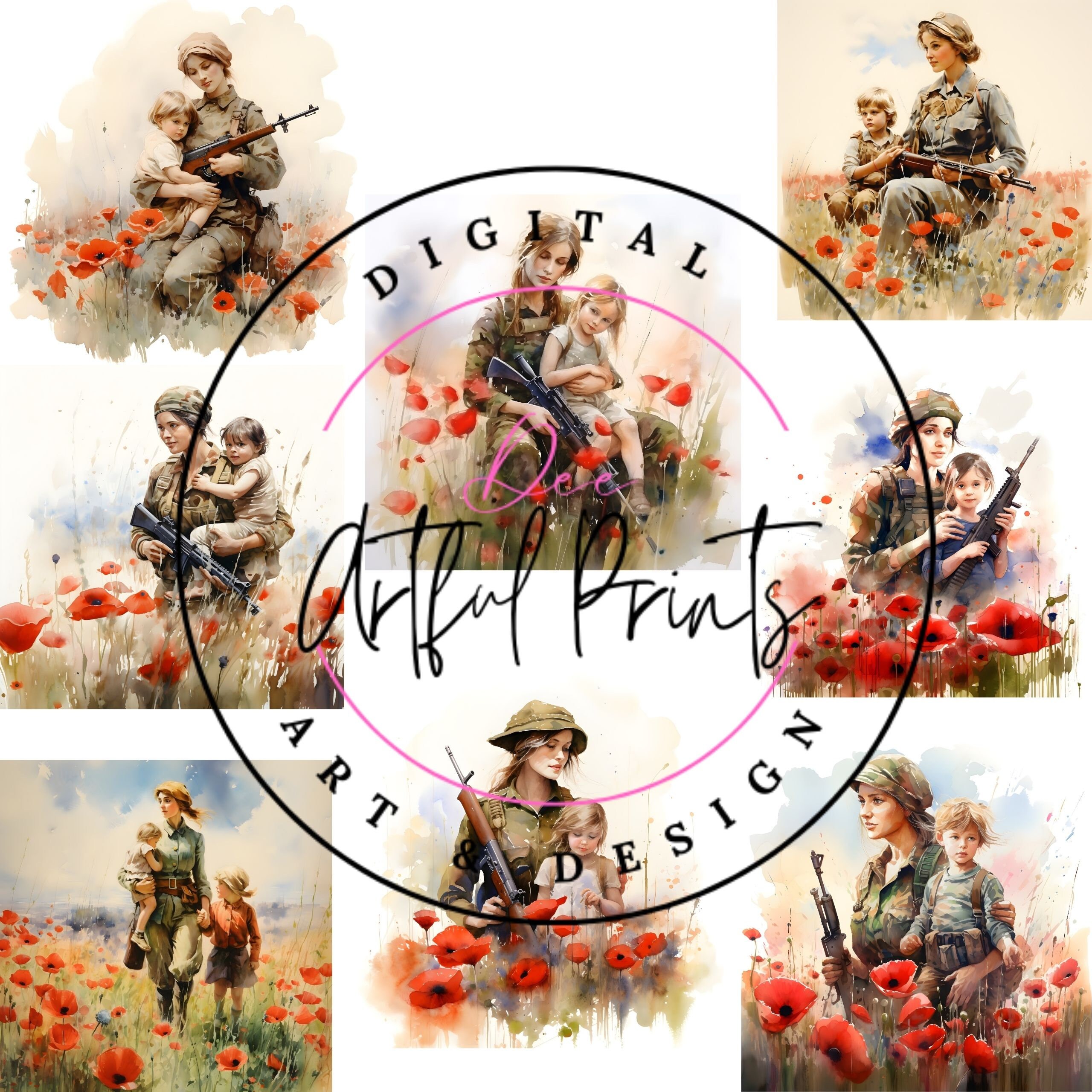 Watercolor Soldiers Watercolor Poppies Images Remembrance - Etsy UK