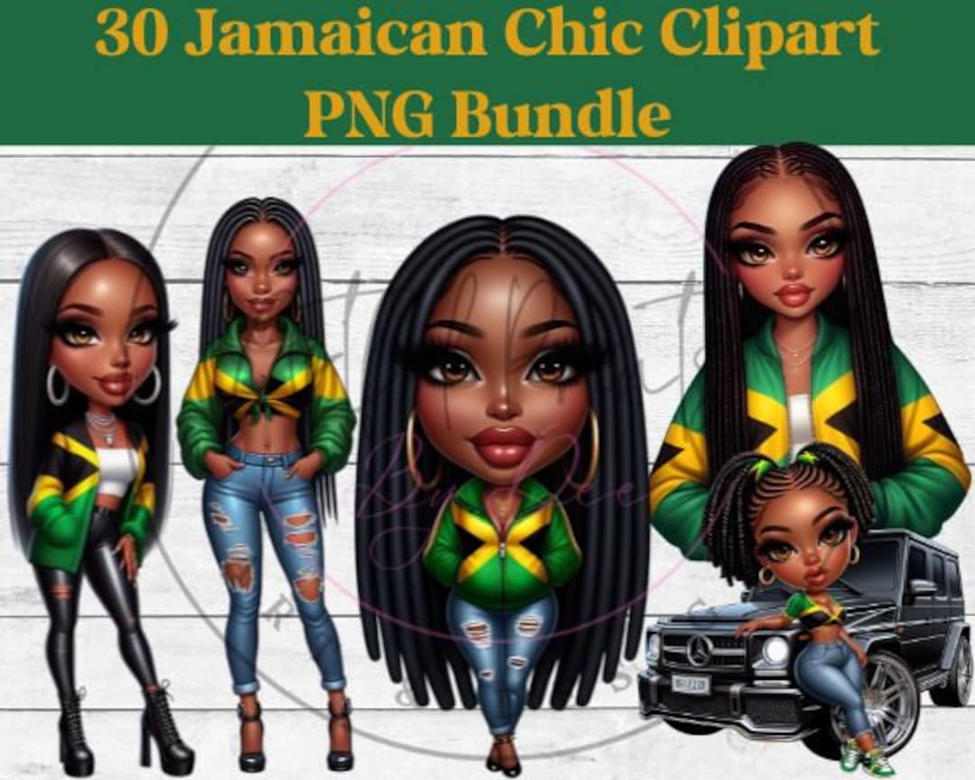 Jamaica Girl Clipart Bundle, Jamaican Woman, Fashion Girl Clip Art ...