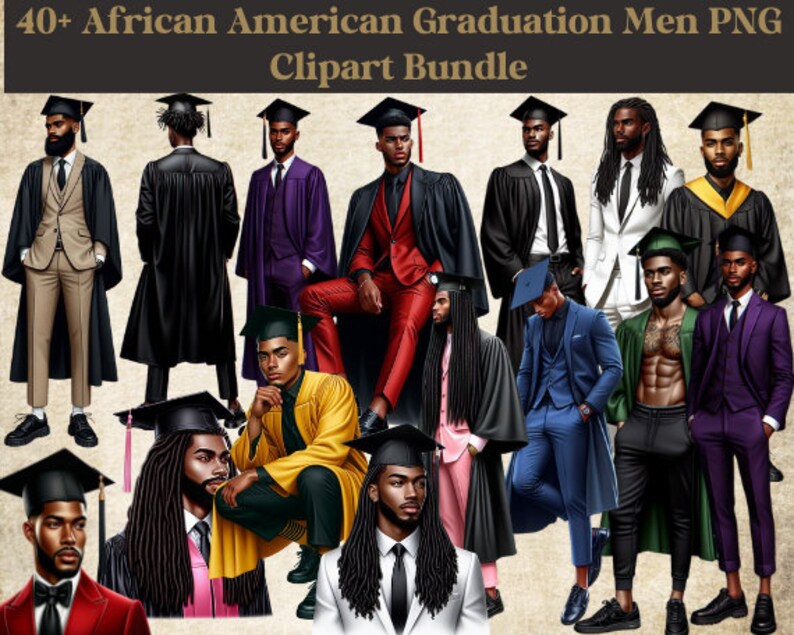 Graduation Clipart, African American Graduating Boys, School Clipart ...