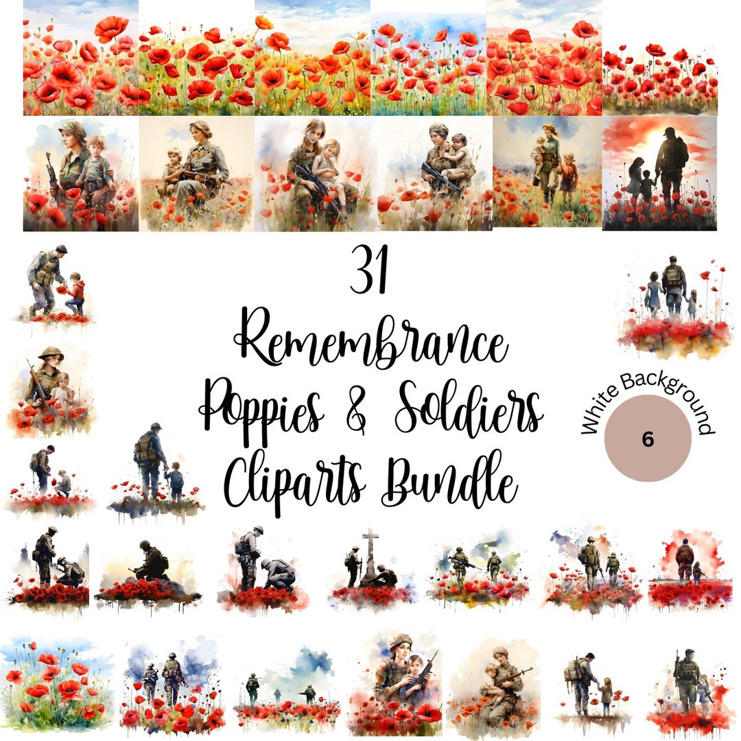 Watercolor Soldiers Watercolor Poppies Images Remembrance - Etsy UK