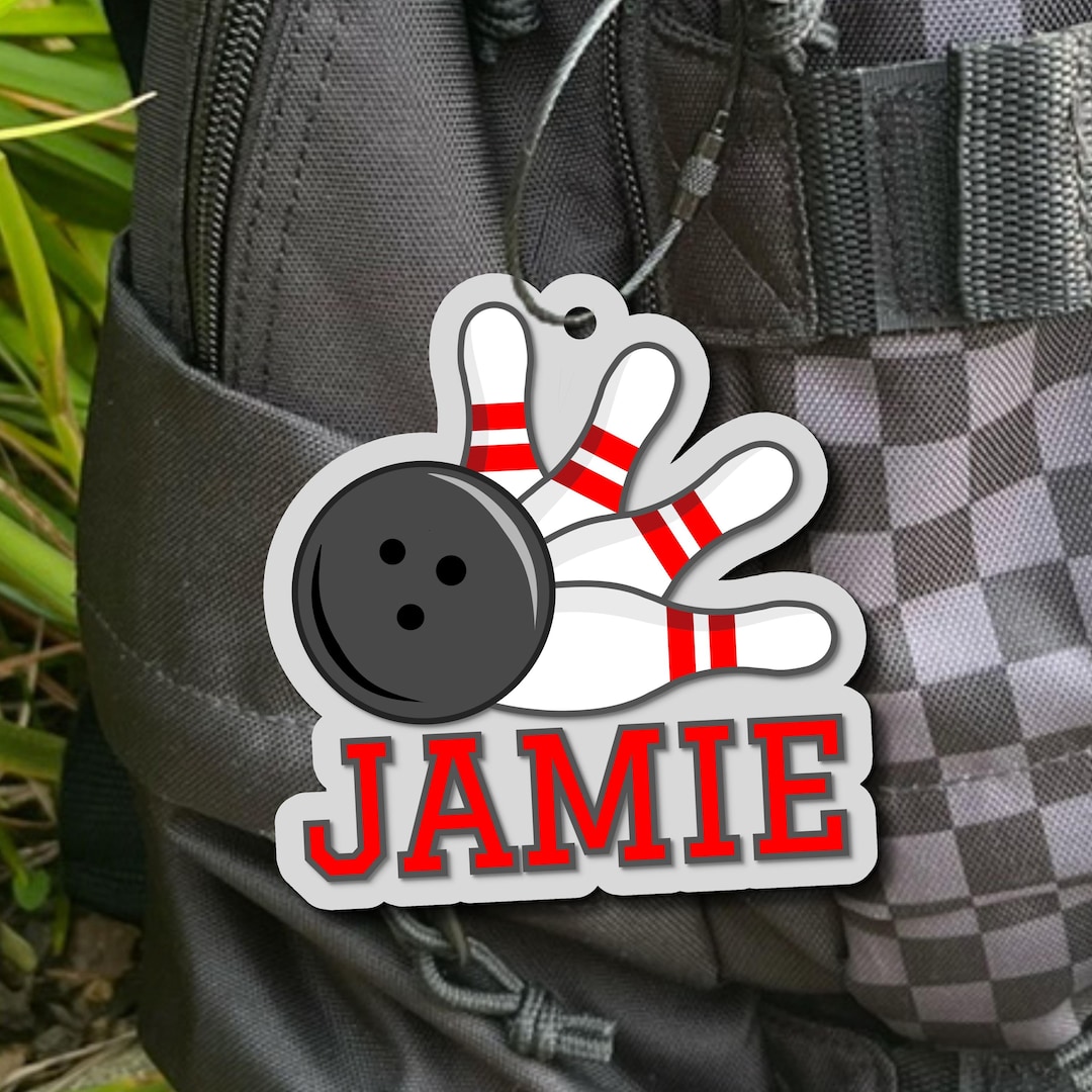Bowling Bag Name Tag, Personalized Sports Keychain, Luggage Bag Tag ...
