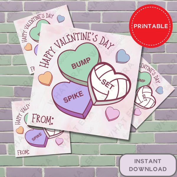 Volleyball Valentine - Etsy