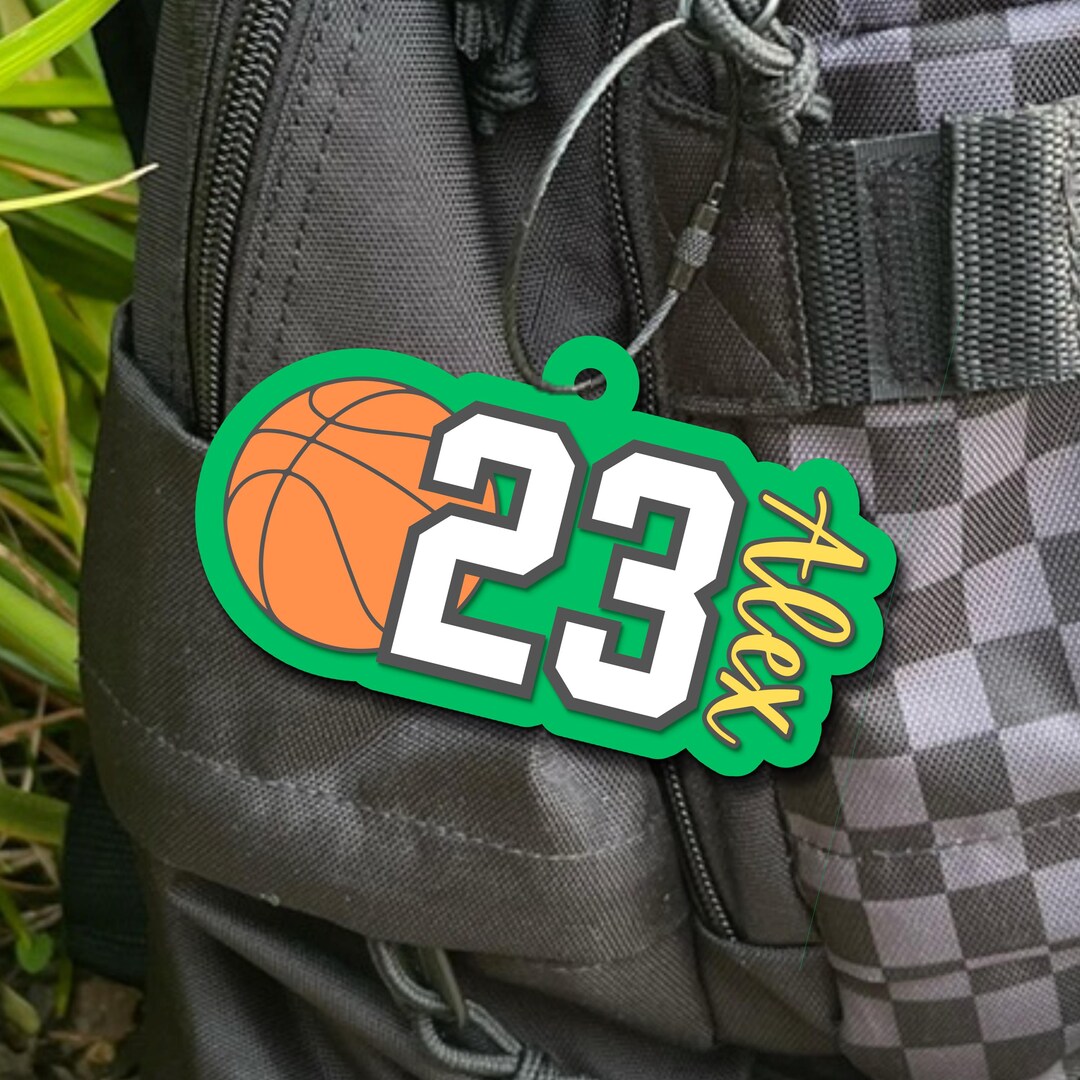 Basketball Bag Name Tag, Personalized Sports Keychain, Luggage Bag Tag ...