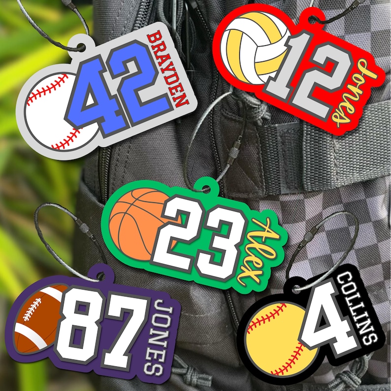 Lacrosse Bag Name Tag, Personalized Sports Keychain, Luggage Bag Tag ...