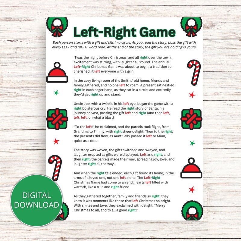 Free Left Right Games - Etsy