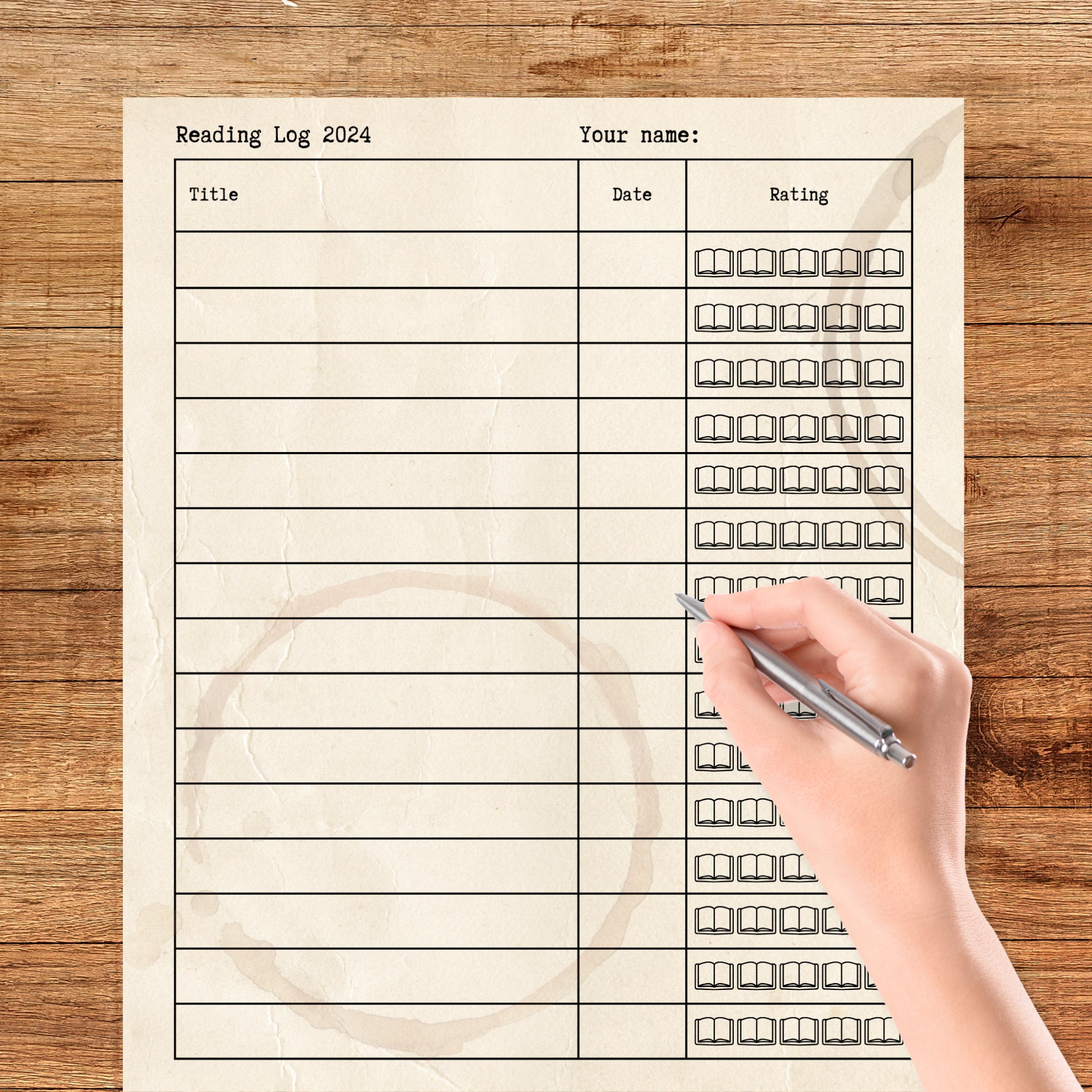 Large Print Reading Log, Reading Log, 2024 Reading Log, Printable ...