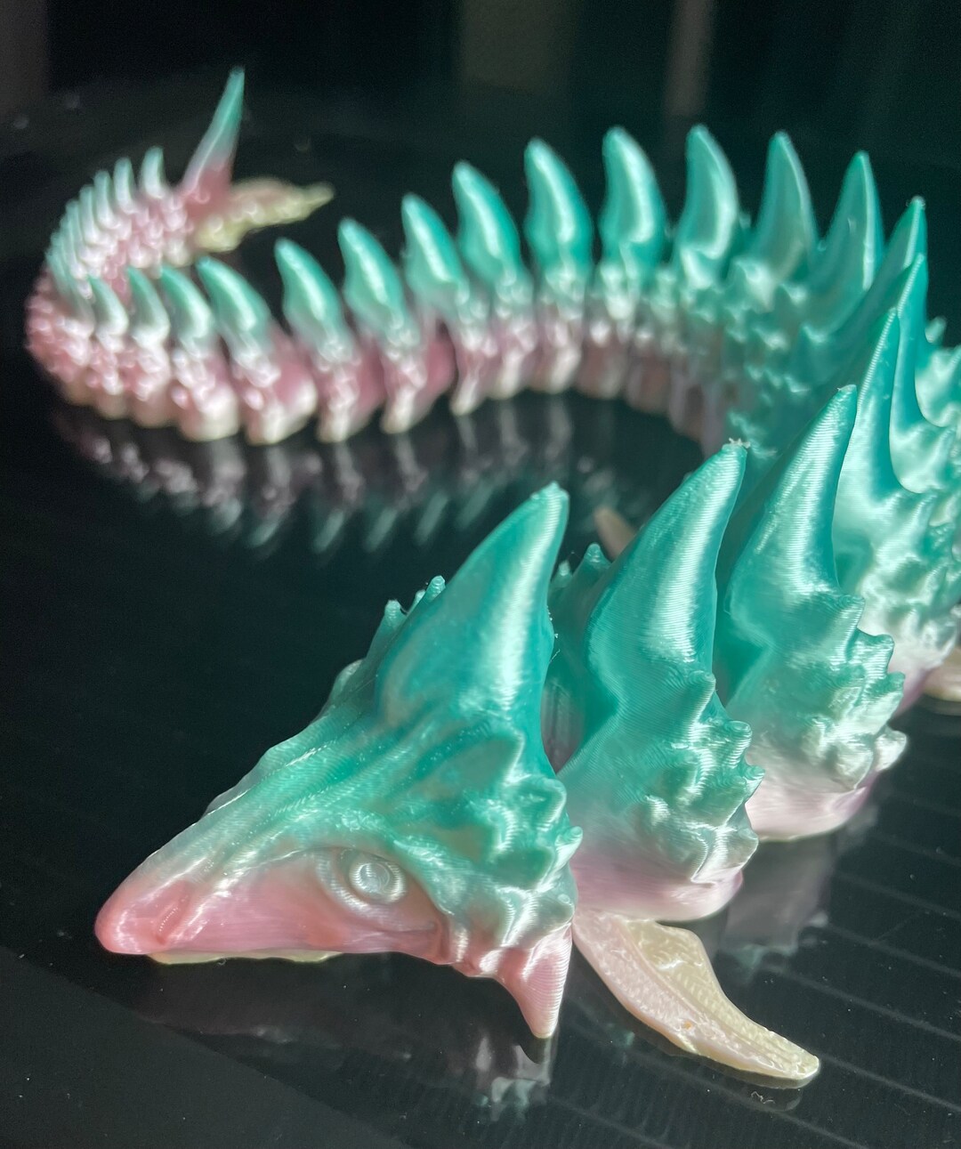 Articulated Rainbow Sea Serpent Monster 3D Printed Fidget Toy - Etsy