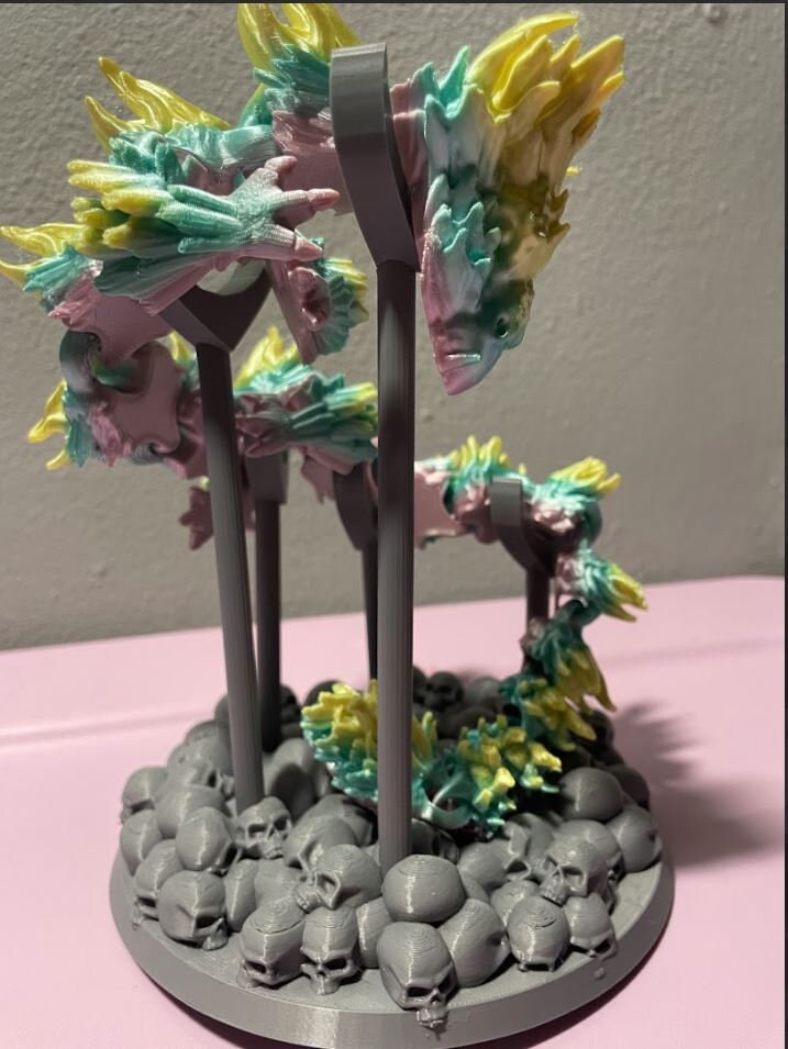 5 Post Pile of Skulls Display Stand for Articulated Creatures - Etsy