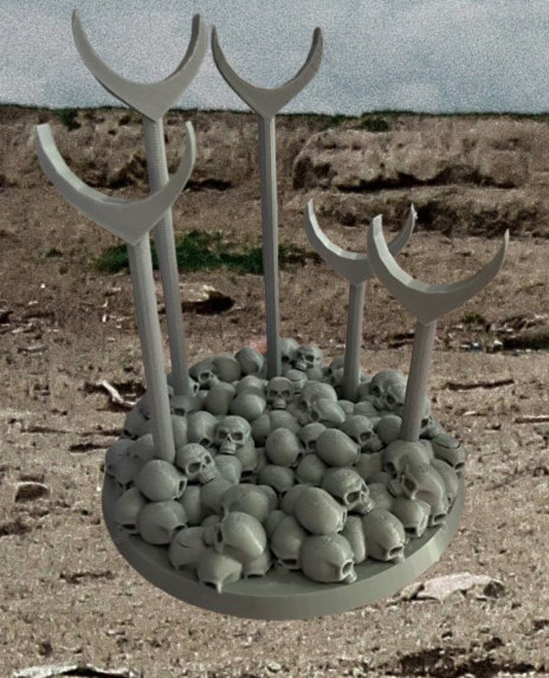 5 Post Pile of Skulls Display Stand for Articulated Creatures - Etsy