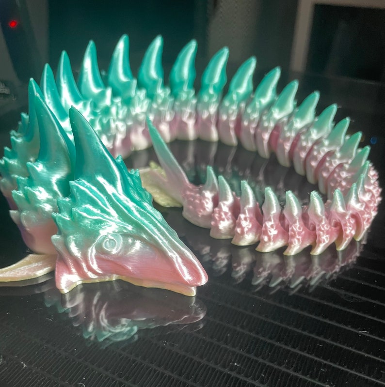 Articulated Rainbow Sea Serpent Monster 3D Printed Fidget Toy - Etsy