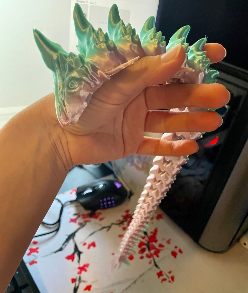 Articulated Rainbow Sea Serpent Monster 3D Printed Fidget Toy - Etsy