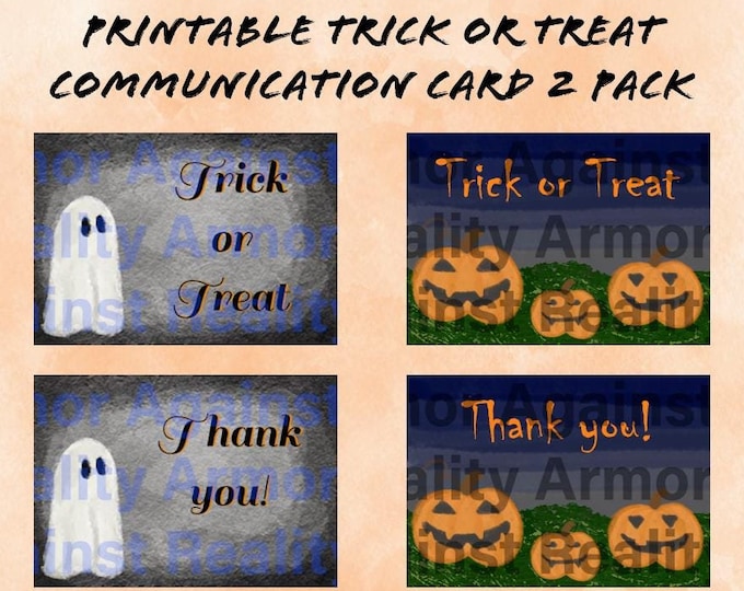 Halloween Trick or Treat Cards for Communication Assistance - 2 Pack ...