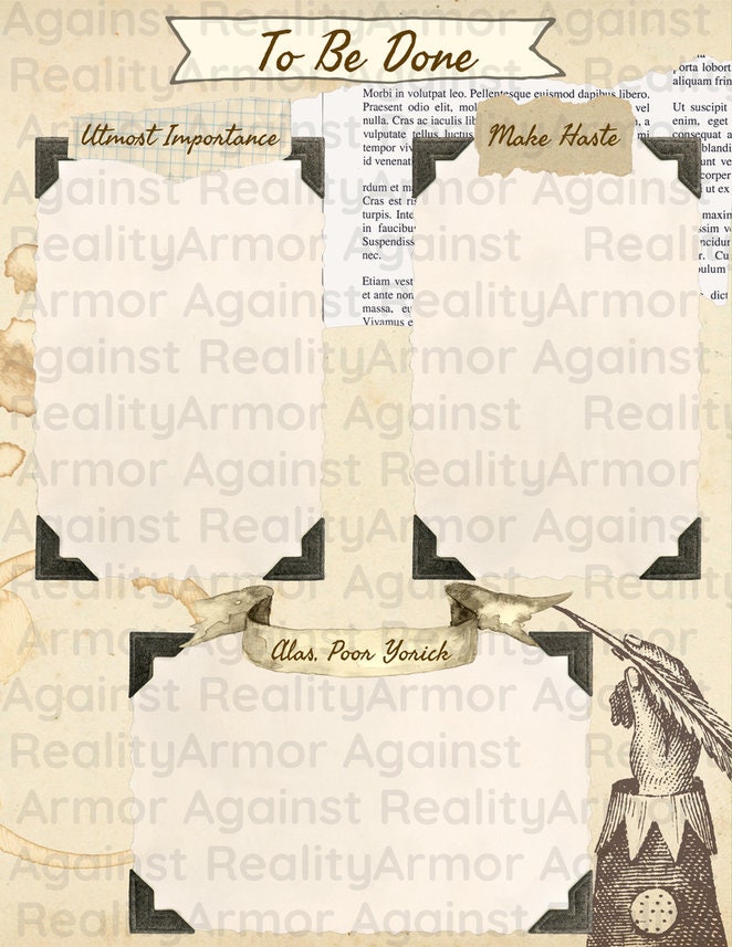 Printable Dark Academia to Do List - Etsy