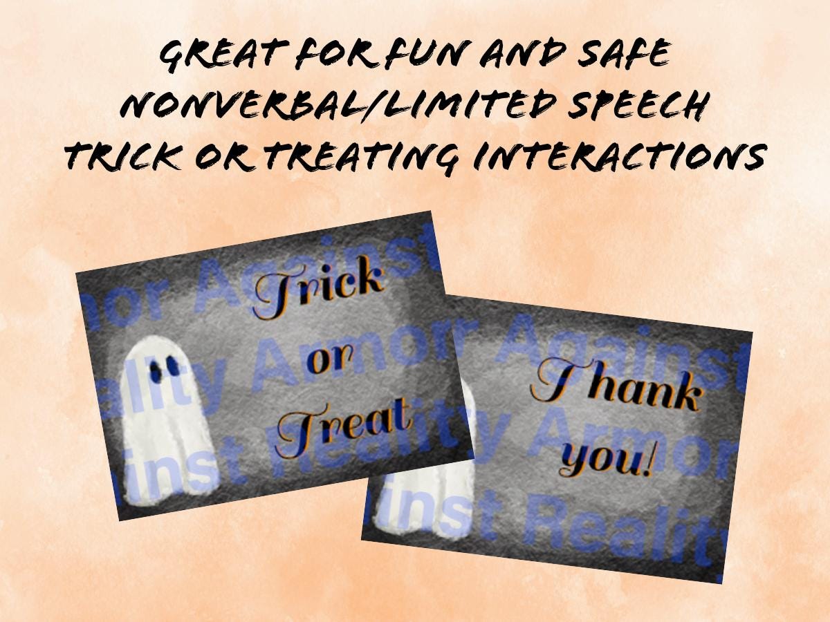 Halloween Trick or Treat Cards for Communication Assistance - 2 Pack ...