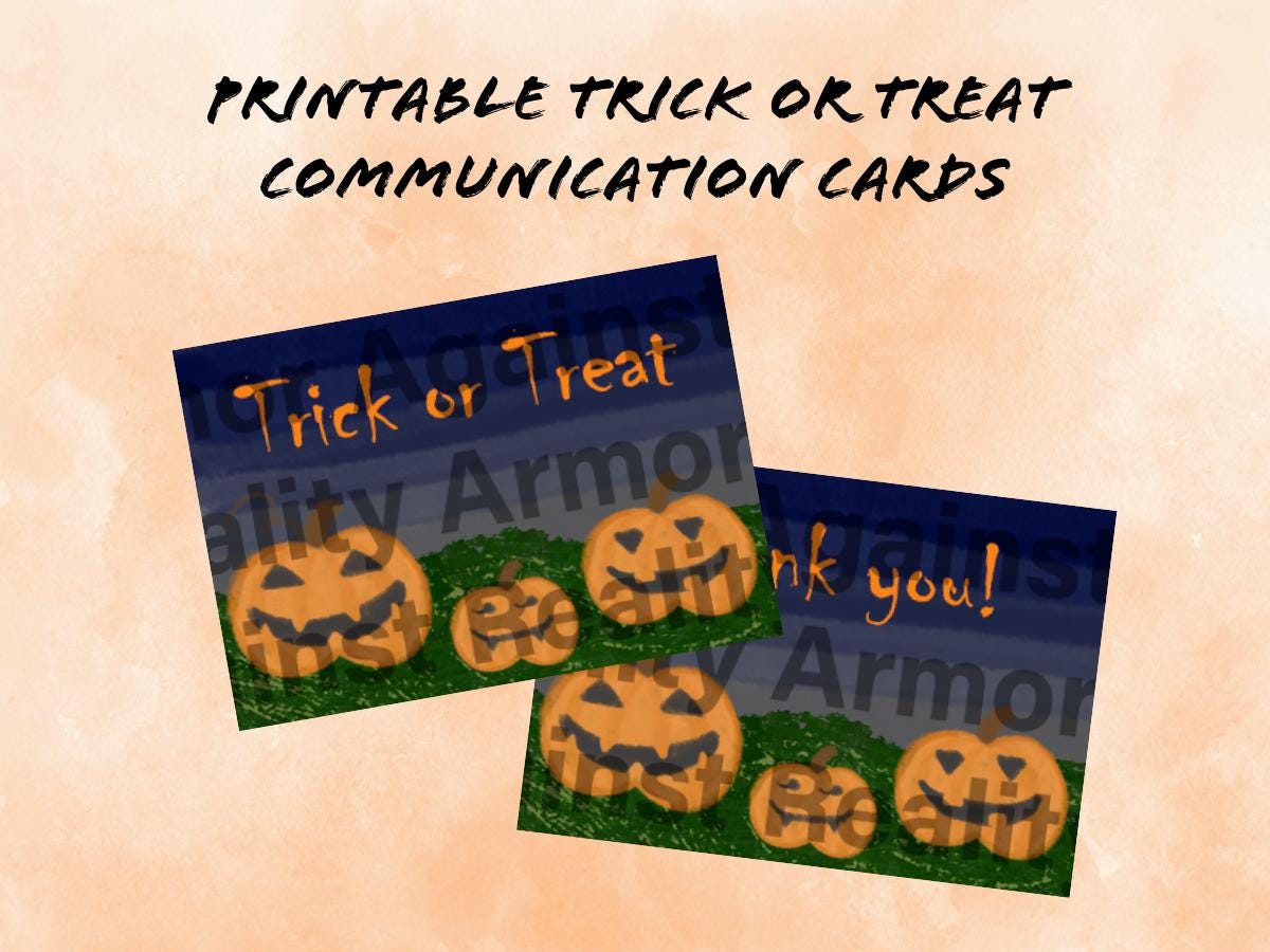 Halloween Trick or Treat Cards for Communication Assistance - 2 Pack ...