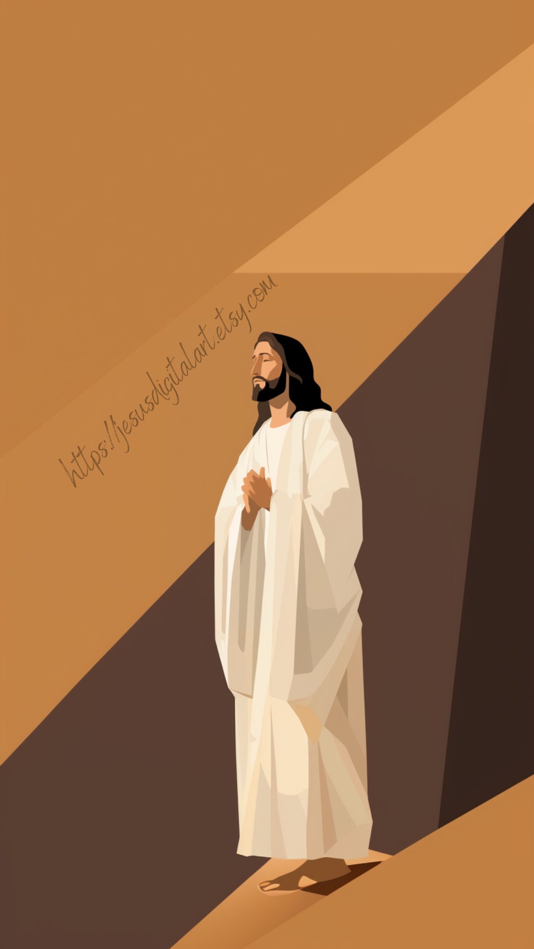 Jesus Christ Tranquility Minimalist Artwork Phone Wallpaper 5 - Etsy