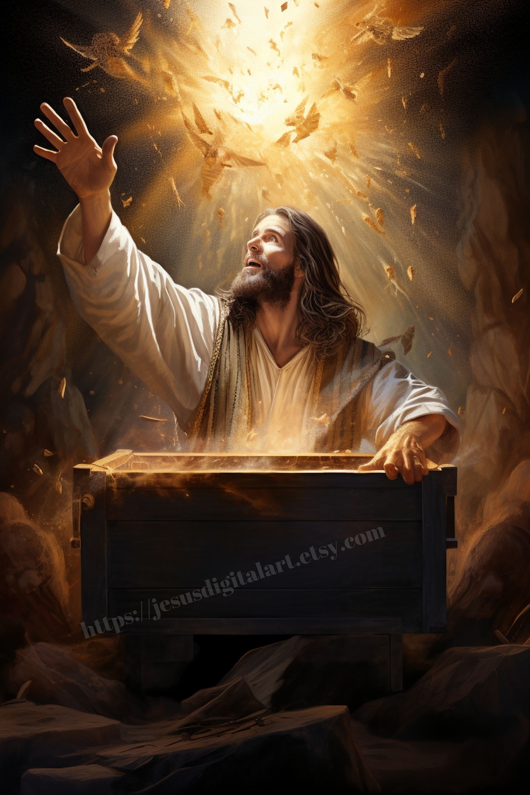 Jesus Christ Opens the Ark of the Covenant. Printable Artwork Jesus ...